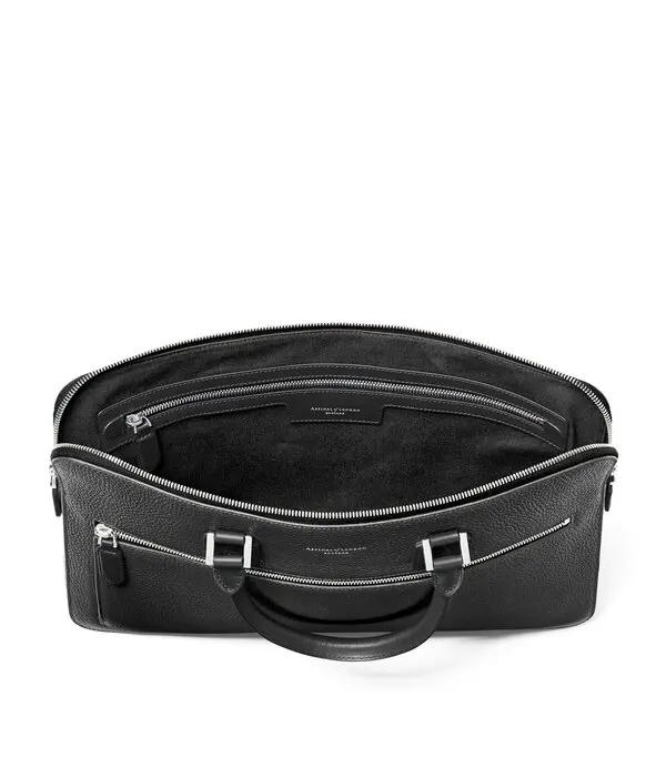 ASPINAL OF LONDON Leather Connaught Briefcase - Black