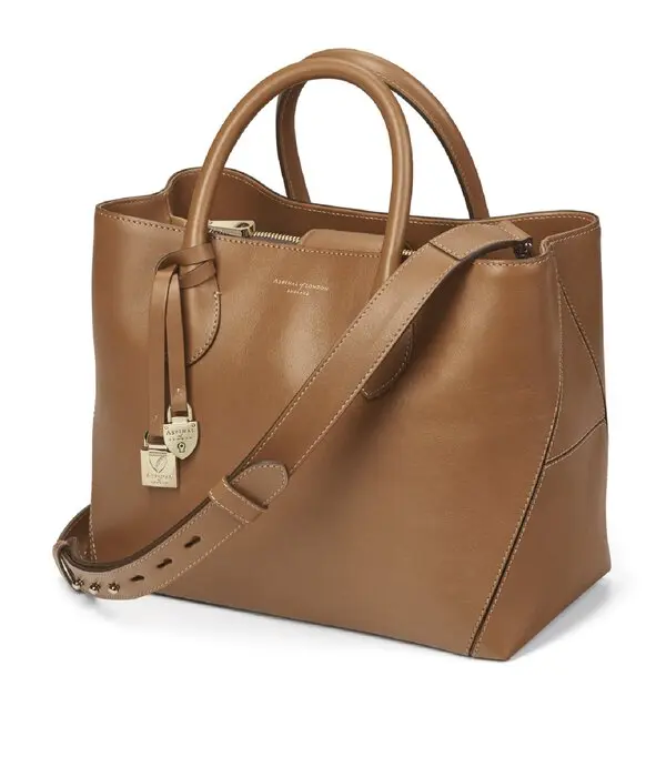 ASPINAL OF LONDON Midi Leather London Tote Bag - Brown