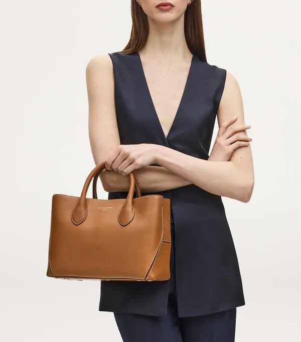 ASPINAL OF LONDON Midi Leather London Tote Bag - Brown