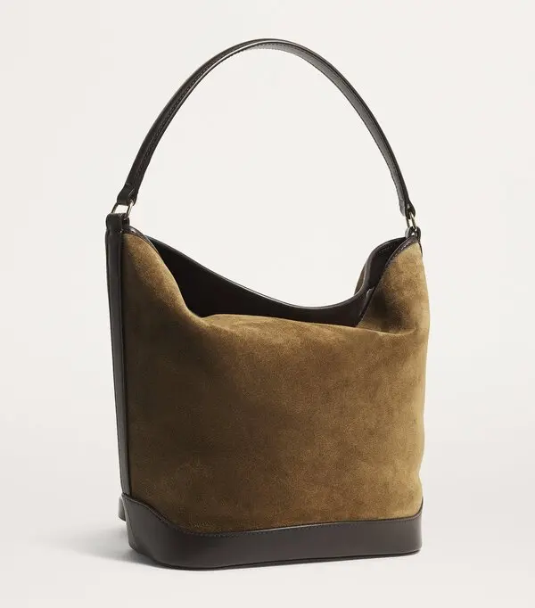 Sandro Suede-leather Bucket Bag - Beige