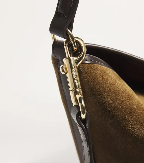 Sandro Suede-leather Bucket Bag - Beige