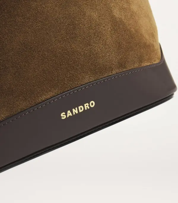 Sandro Suede-leather Bucket Bag - Beige