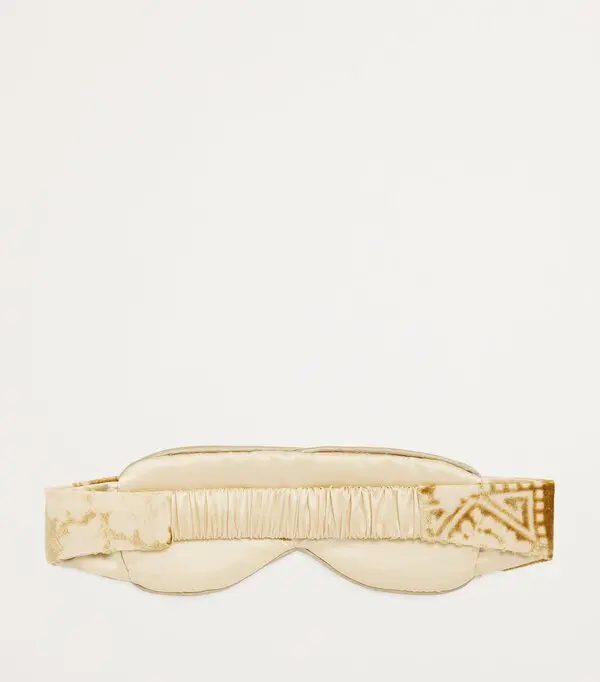 DANIEL HANSON Silk Floral Eye Mask - Gold