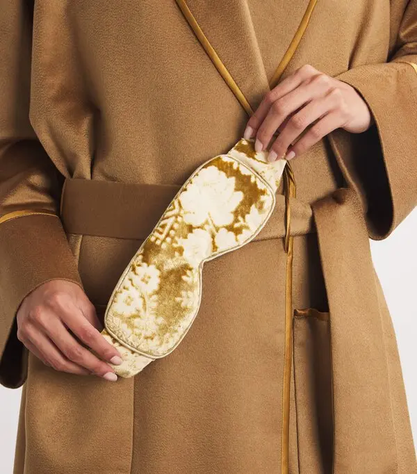 DANIEL HANSON Silk Floral Eye Mask - Gold