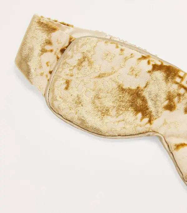 DANIEL HANSON Silk Floral Eye Mask - Gold