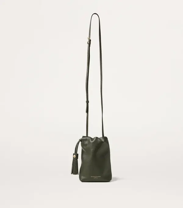 ASPINAL OF LONDON Soho Leather Cross-body Pouch - Green