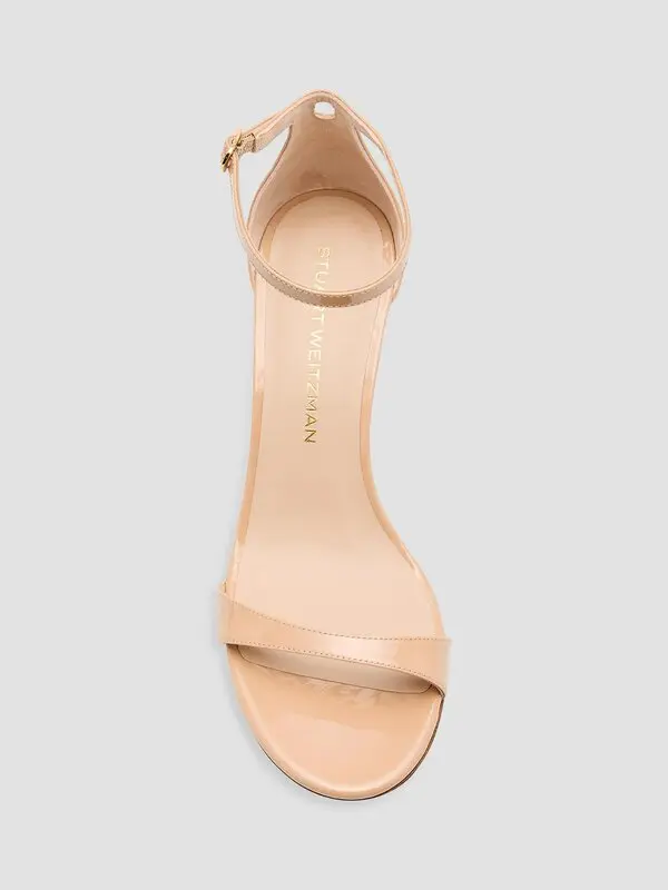 STUART WEITZMAN Nudist Ii 75mm Patent Leather Sandals - Beige