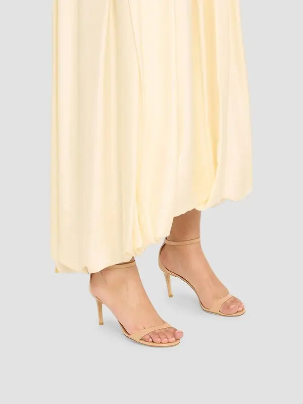 STUART WEITZMAN Nudist Ii 75mm Patent Leather Sandals - Beige