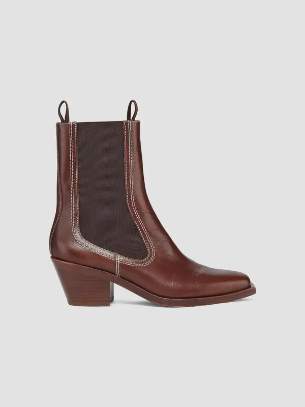 LOEFFLER RANDALL Nat 60mm Western Ankle Boots