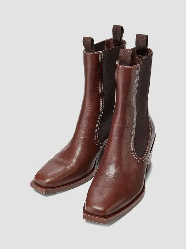 LOEFFLER RANDALL Nat 60mm Western Ankle Boots