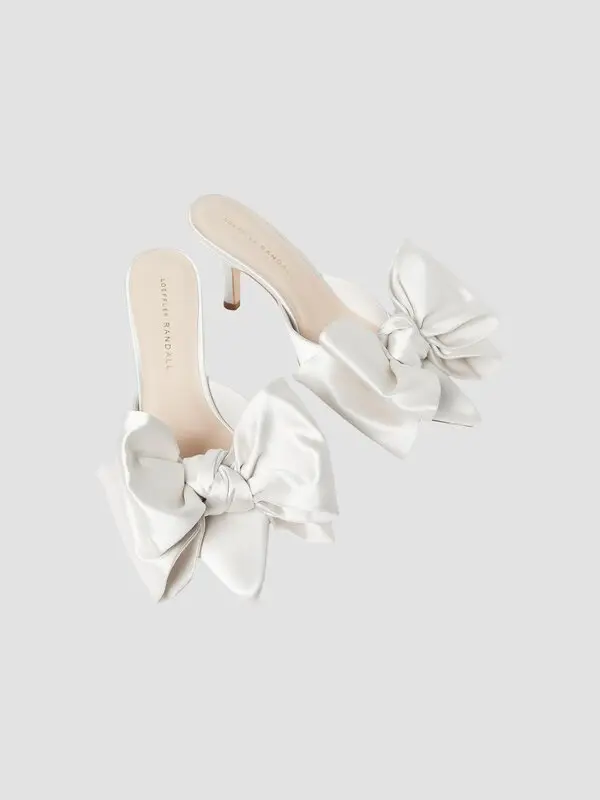 LOEFFLER RANDALL Margot 80mm Bow-detailed Satin Mules