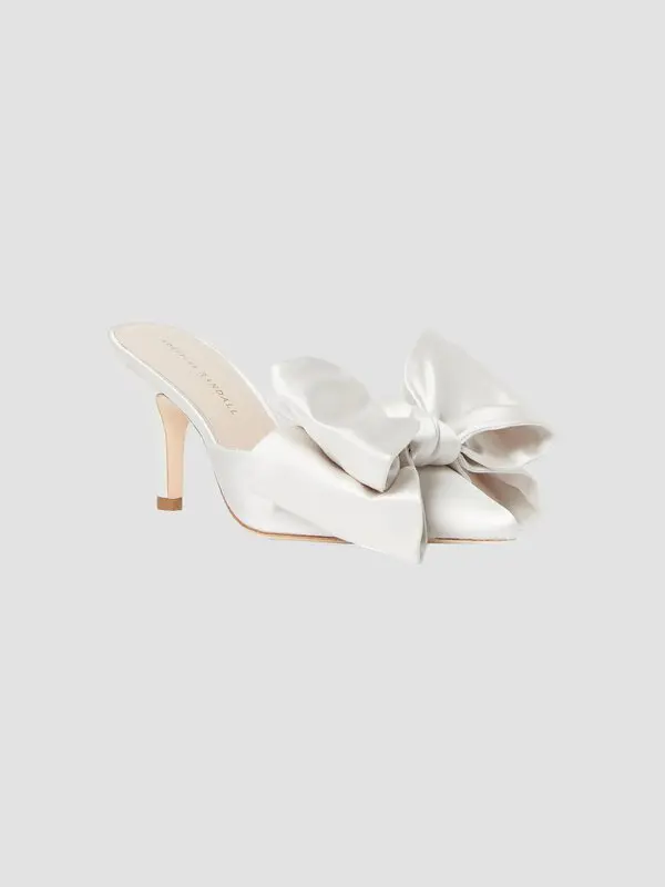 LOEFFLER RANDALL Margot 80mm Bow-detailed Satin Mules