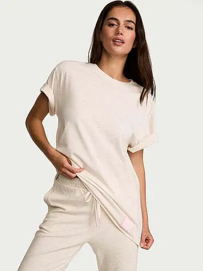 Victoria's Secret Angel Essentials Cotton Oversized Tee - Beige