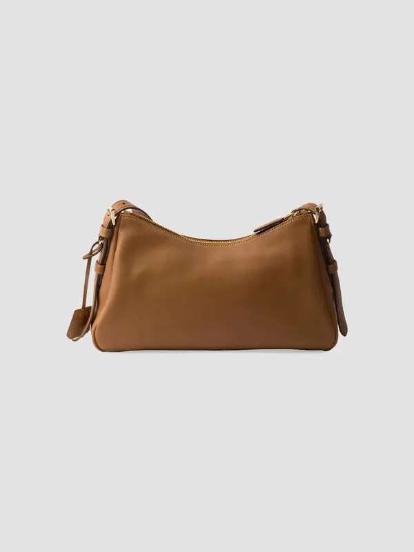 Prada Aimee Leather Shoulder Bag - Brown