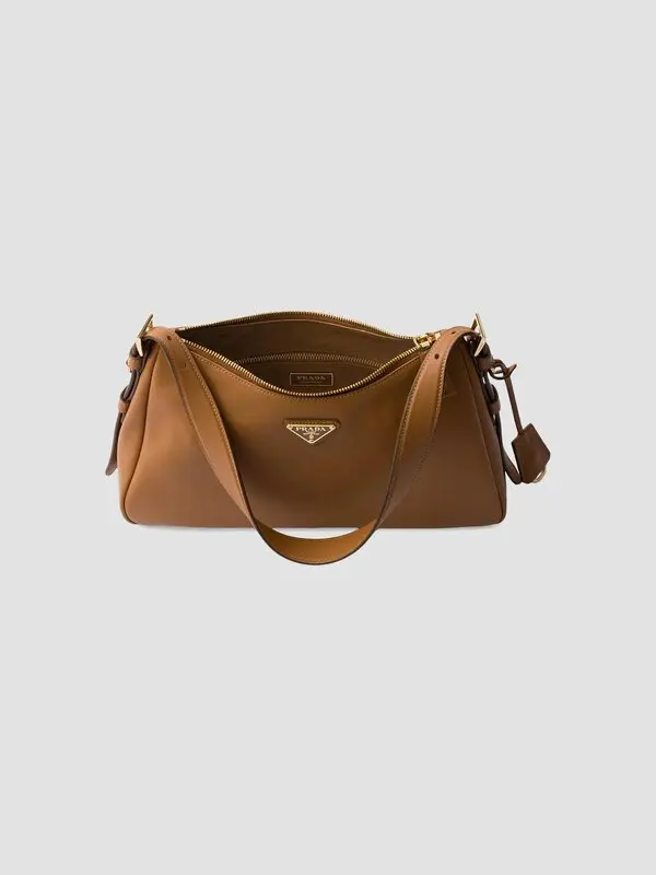 Prada Aimee Leather Shoulder Bag - Brown