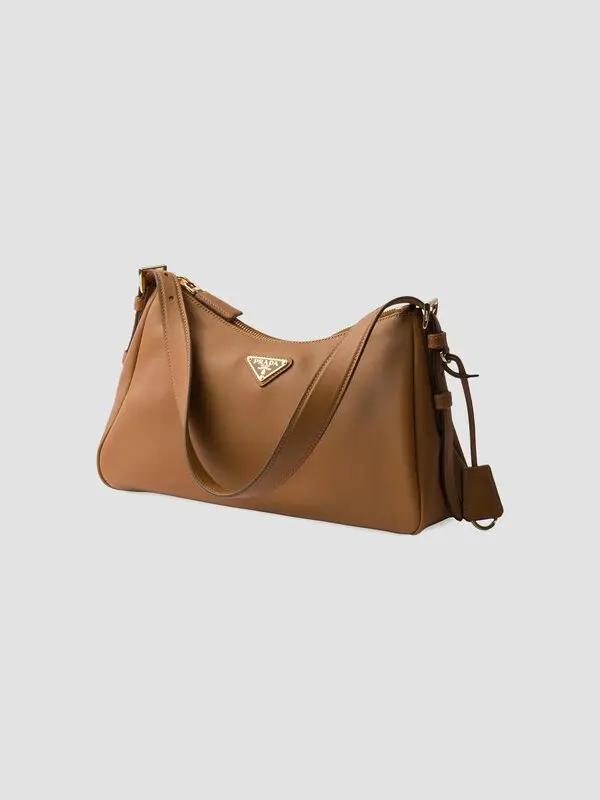 Prada Aimee Leather Shoulder Bag - Brown