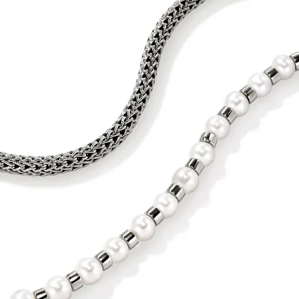 John Hardy Essentials Pearl Wrap Bracelet - Sterling Silver