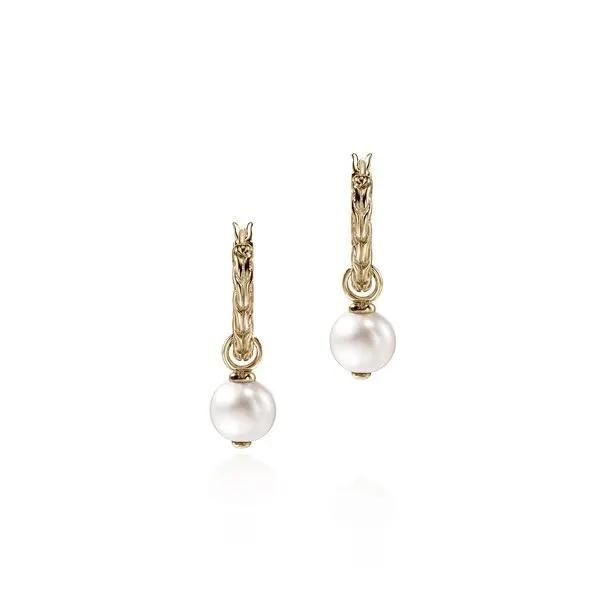 John Hardy Jh Essential Pearl Hoop Earring - Gold