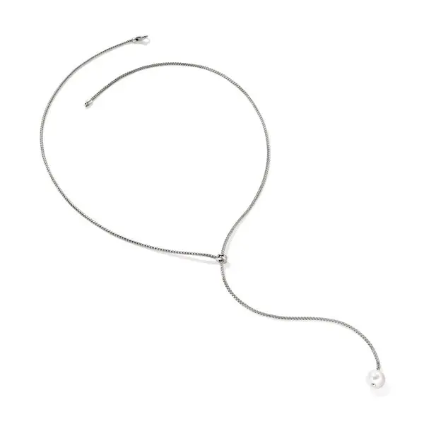 John Hardy Essential Pearl Lariat Necklace - Sterling Silver