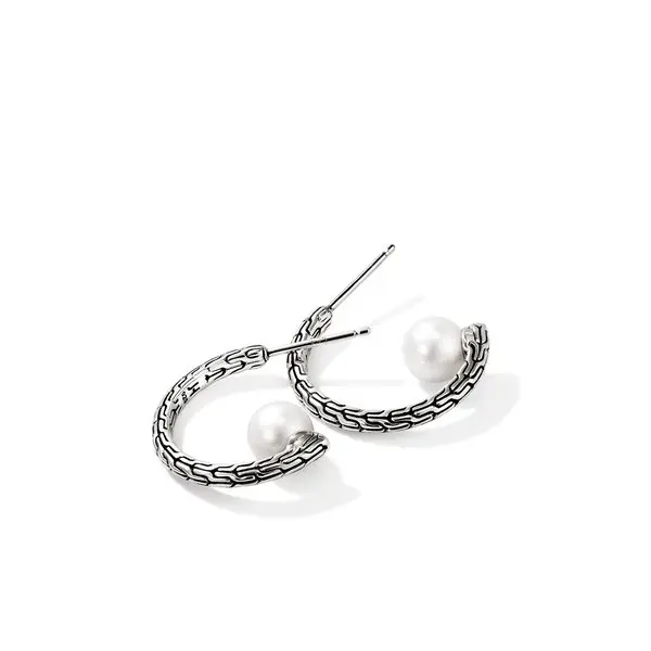 John Hardy Jh Essential Pearl Hoop Earring