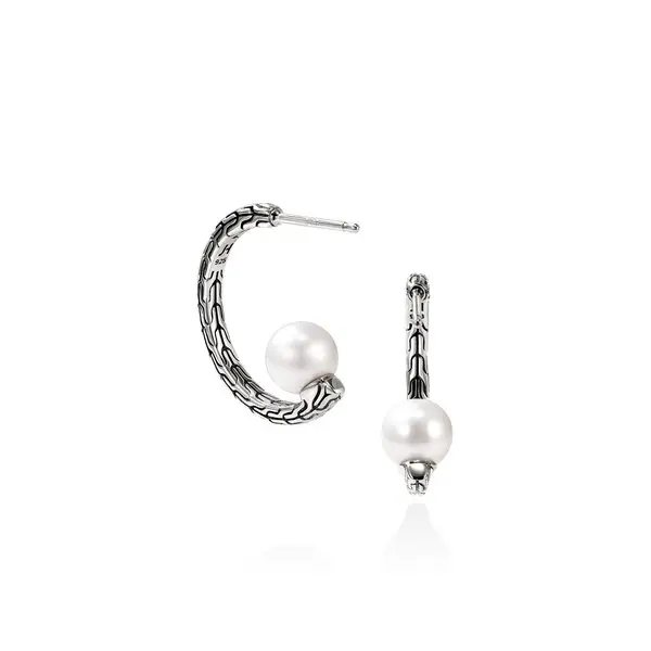 John Hardy Jh Essential Pearl Hoop Earring