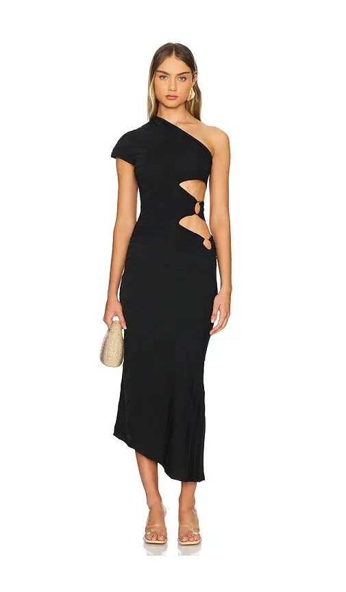 Cult Gaia Lurenz Knit Midi Dress - Black