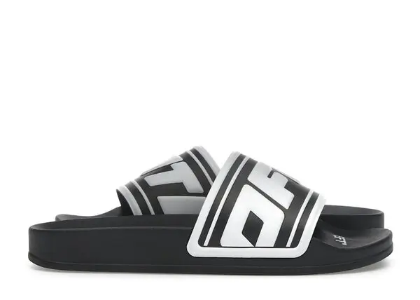 Off-White Embossed Logo Pool Slides - Black/white