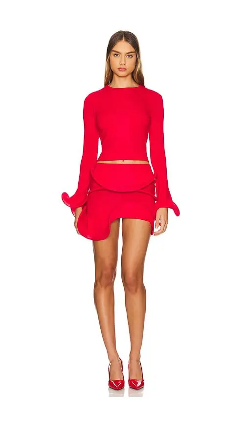 SID NEIGUM Wave Sleeve Top - Red