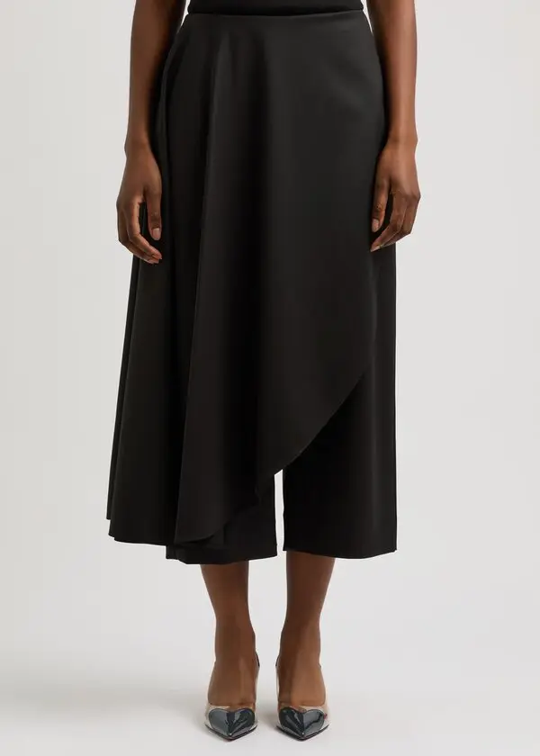 Alaïa Asymmetric Layered Stretch-wool Trousers