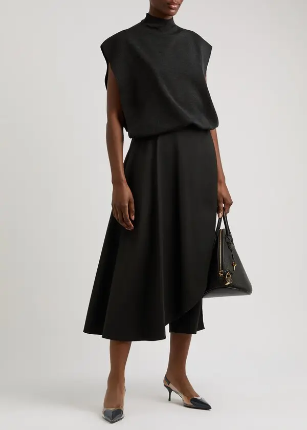 Alaïa Asymmetric Layered Stretch-wool Trousers