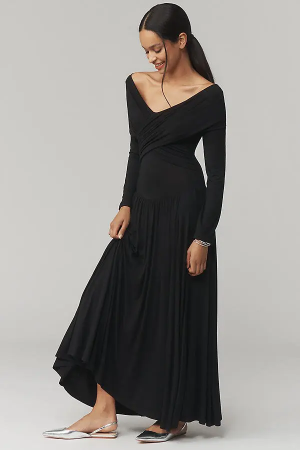 long sleeve mesh dress maxi No Compromise Long Sleeve Checkered Print Mesh Maxi Dress L main image 1