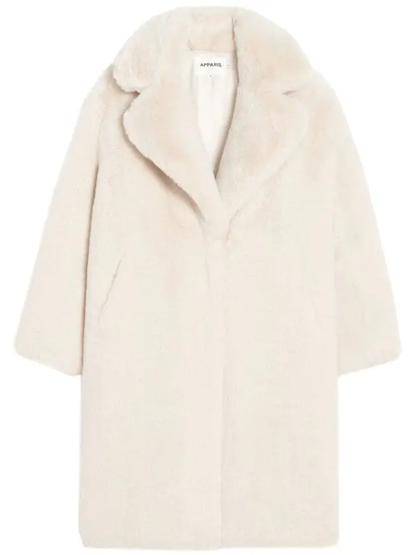 Apparis Steffi Faux Fur Coat In Neutrals - 30% Off | Editorialist