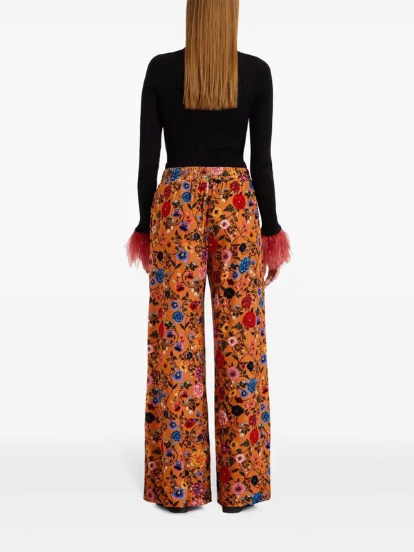 La DoubleJ Floral-print Palazzo Pants - Orange