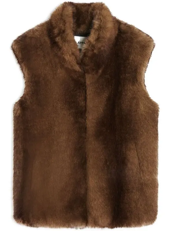 Apparis Laila Faux Fur Vest - Brown