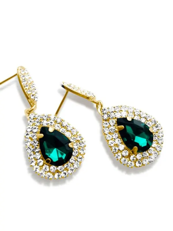 HZMER JEWELLERY Rhinestone-embellished Drop Earrings - Gold