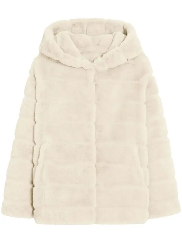 Apparis Goldy Hooded Faux Fur Coat - Neutrals