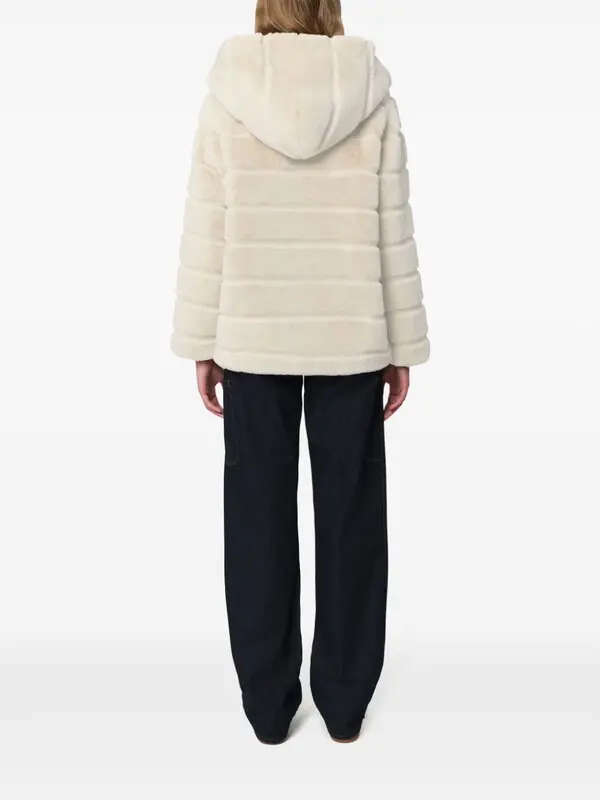 Apparis Goldy Hooded Faux Fur Coat - Neutrals