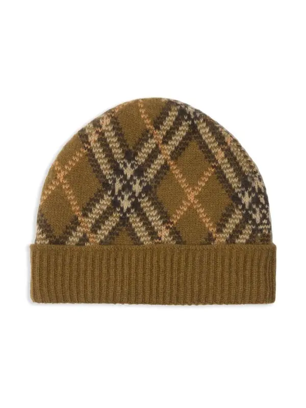 Burberry Check Beanie - Neutrals
