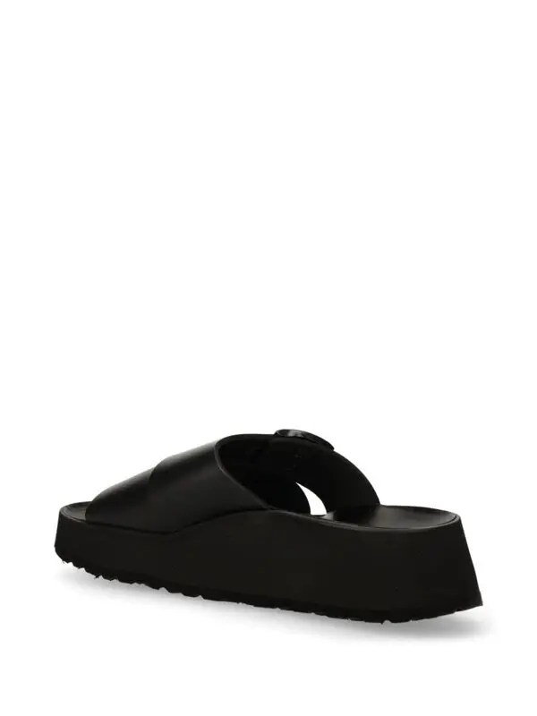 BIRKENSTOCK Almina Leather Slides - Black