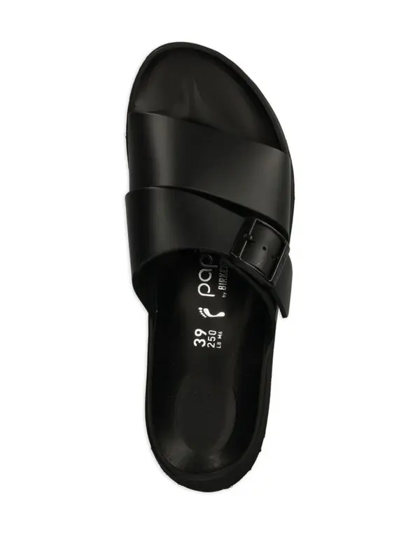 BIRKENSTOCK Almina Leather Slides - Black