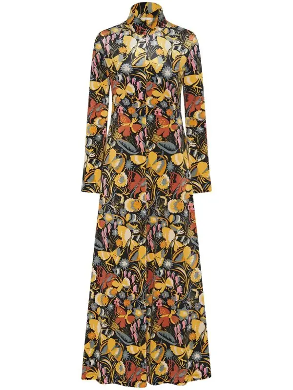 Rosetta Getty Mock-neck Velvet Dress