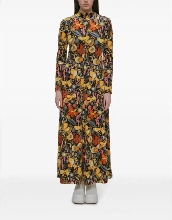 Rosetta Getty Mock-neck Velvet Dress