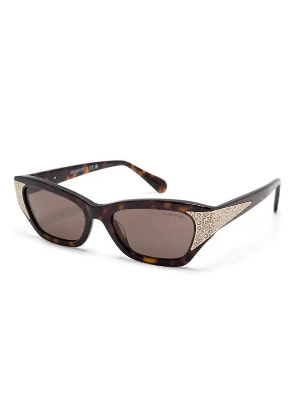 SWAROVSKI Crystal-embellished Cat-eye Sunglasses - Brown