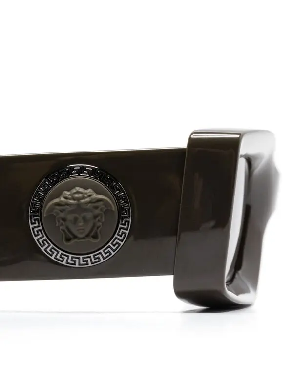 Versace Medusa Medallion Rectangle Sunglasses - Green