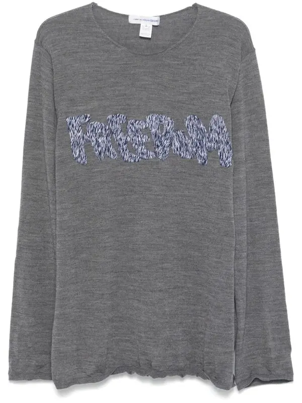 Comme Des Garçons Freedom-embroidered Sweater