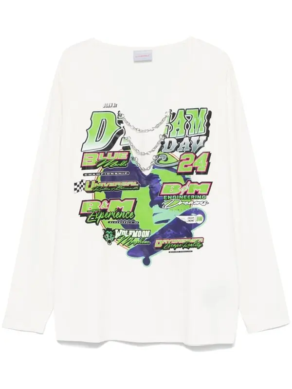 BLUEMARBLE Moto-print & Chain T-shirt