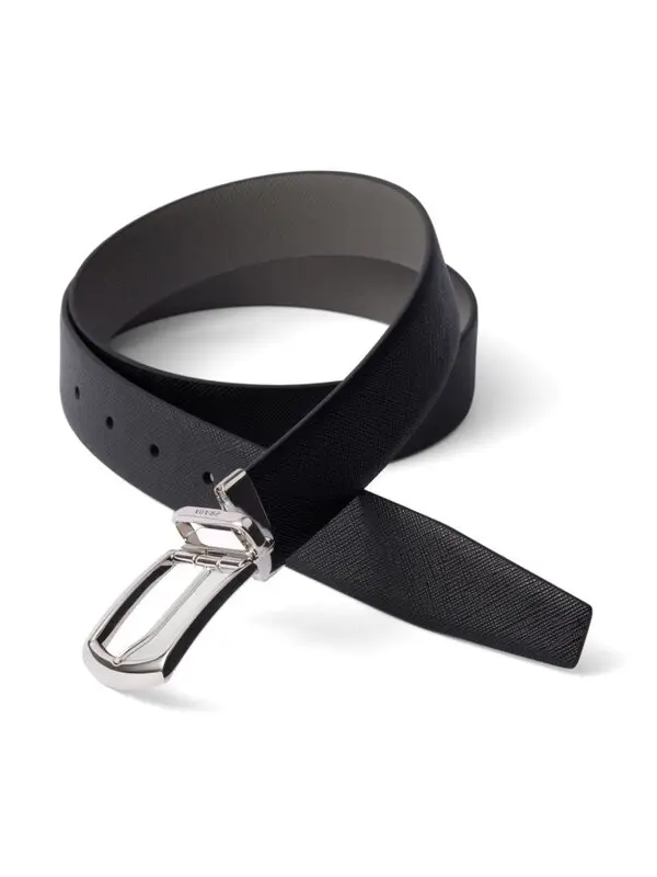 Prada Reversible Saffiano Leather Belt - Black