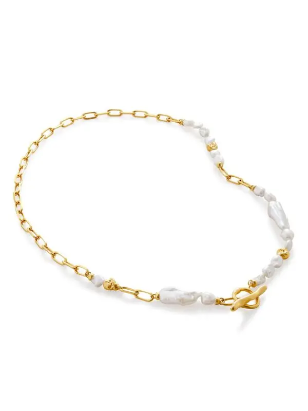 Monica Vinader X Amy Powney Keshi Pearl Chain Necklace - Gold