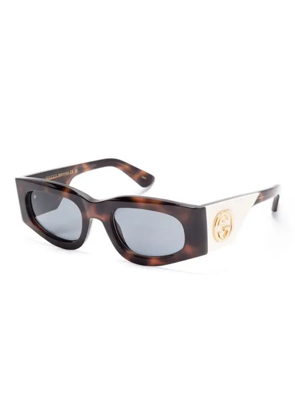 Gucci Rectangle-frame Sunglasses - Brown