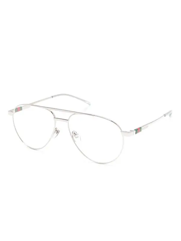 Gucci Pilot Frame Glasses - Silver